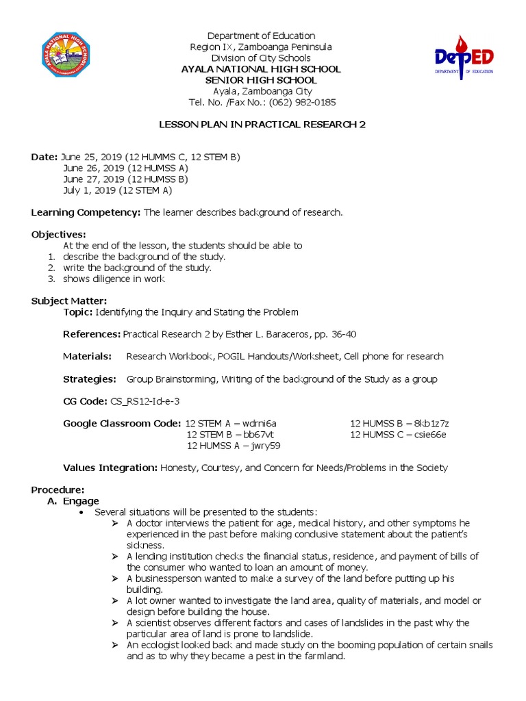 PR2 3 | PDF | Teachers | Lesson Plan