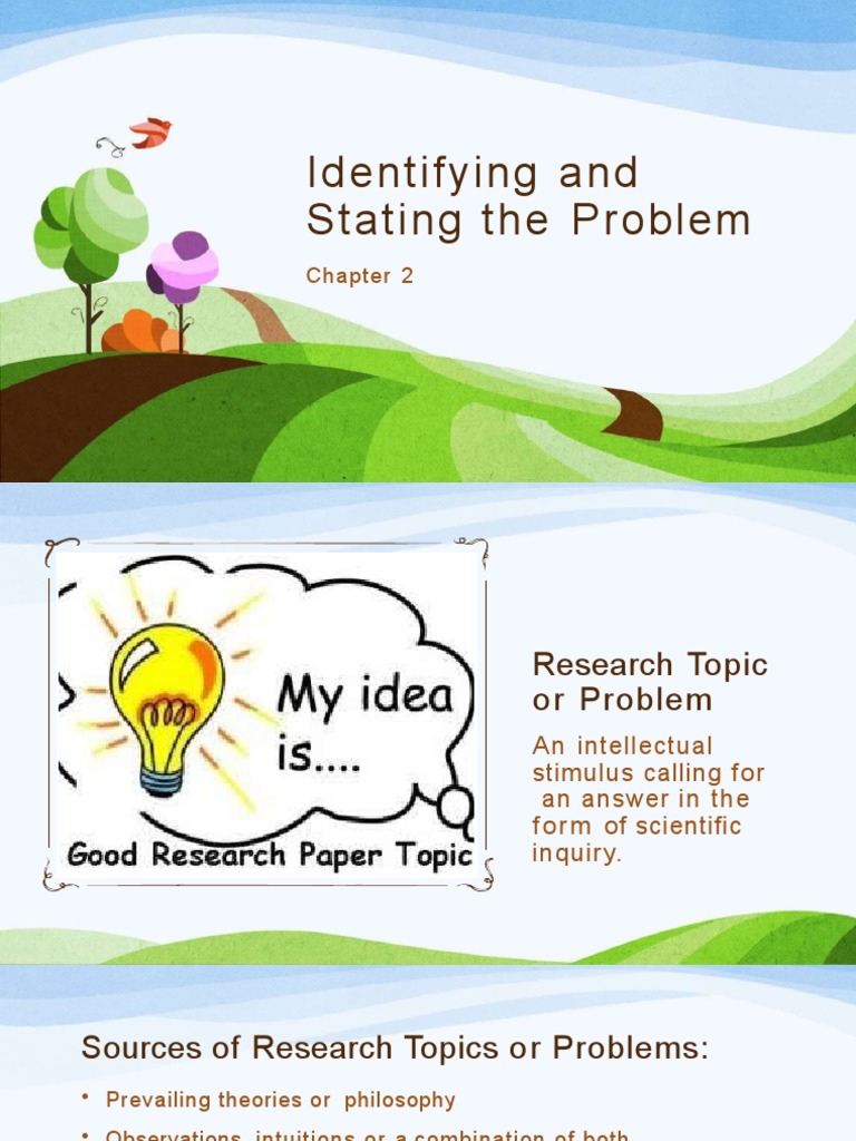 Identifying and Stating The Problem | PDF | Question | Goal