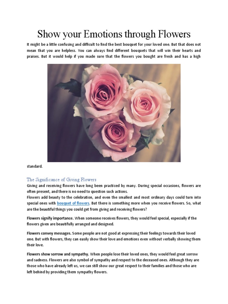 Show Your Emotions Through Flowers | PDF