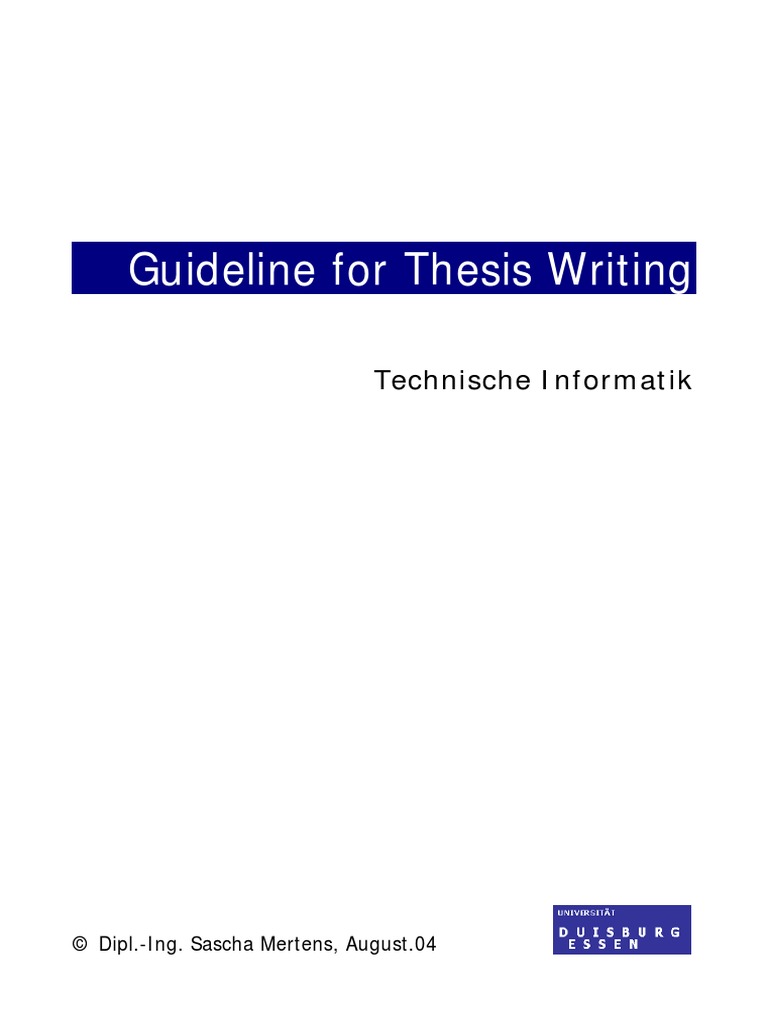 Guideline For Thesis Writing: Technische Informatik | PDF | Conceptual ...