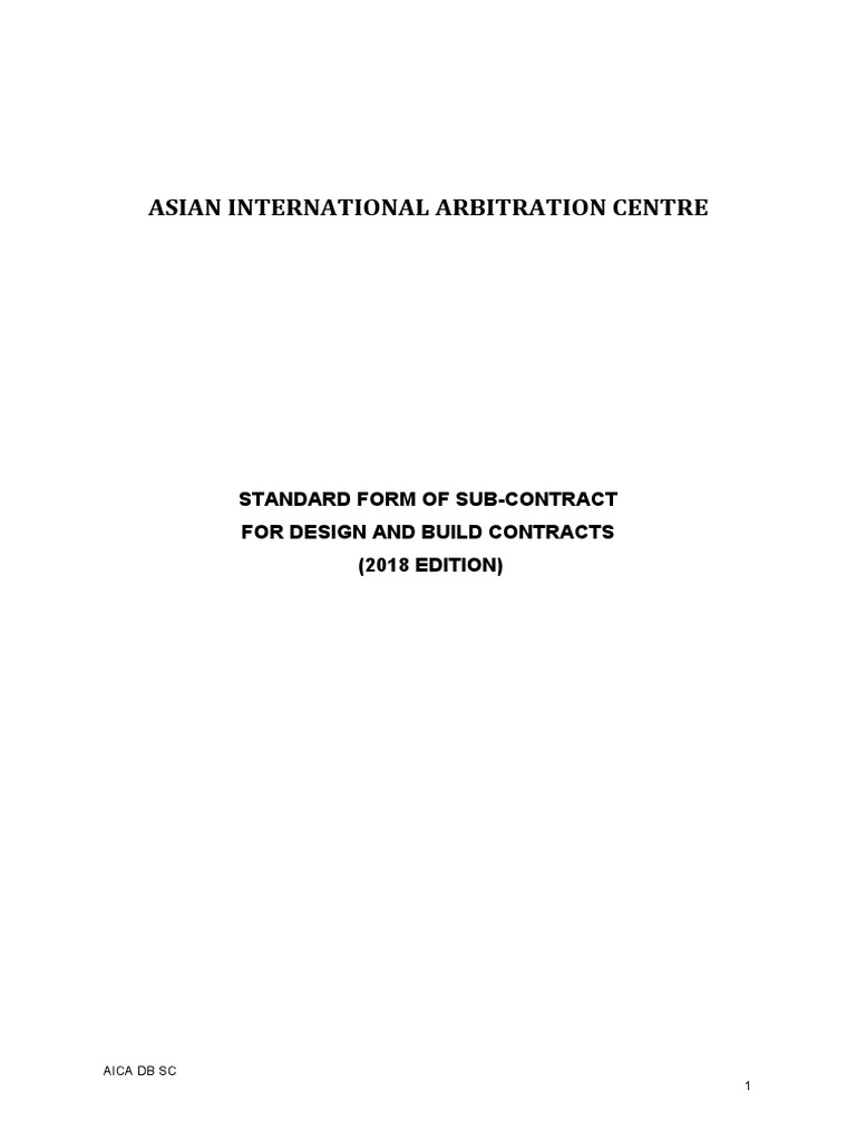 Design Build Sub Contract | PDF | General Contractor | Subcontractor