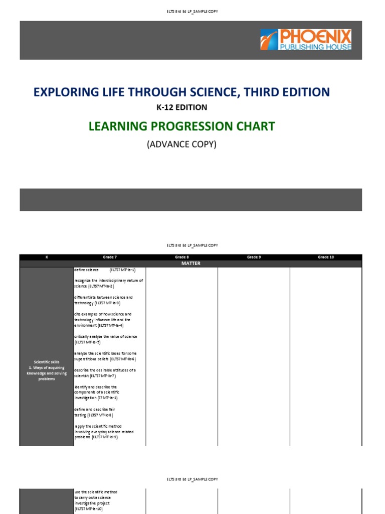 Exploring Life Through Science, Third Edition: Learning Progression ...