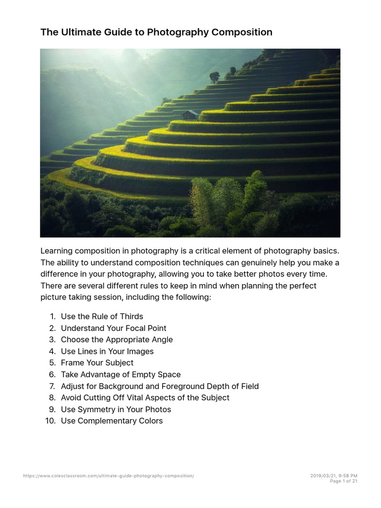 Essential Photography Composition Rules | PDF | Composition (Visual ...
