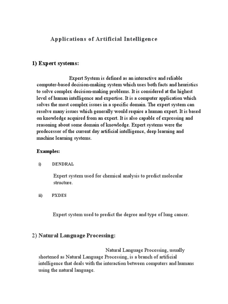 Applications of Artificial Intelligence | PDF | Computer Vision ...