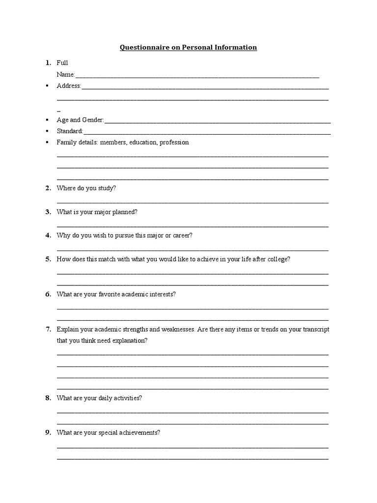 Questionnaire | PDF | Question | Bullying