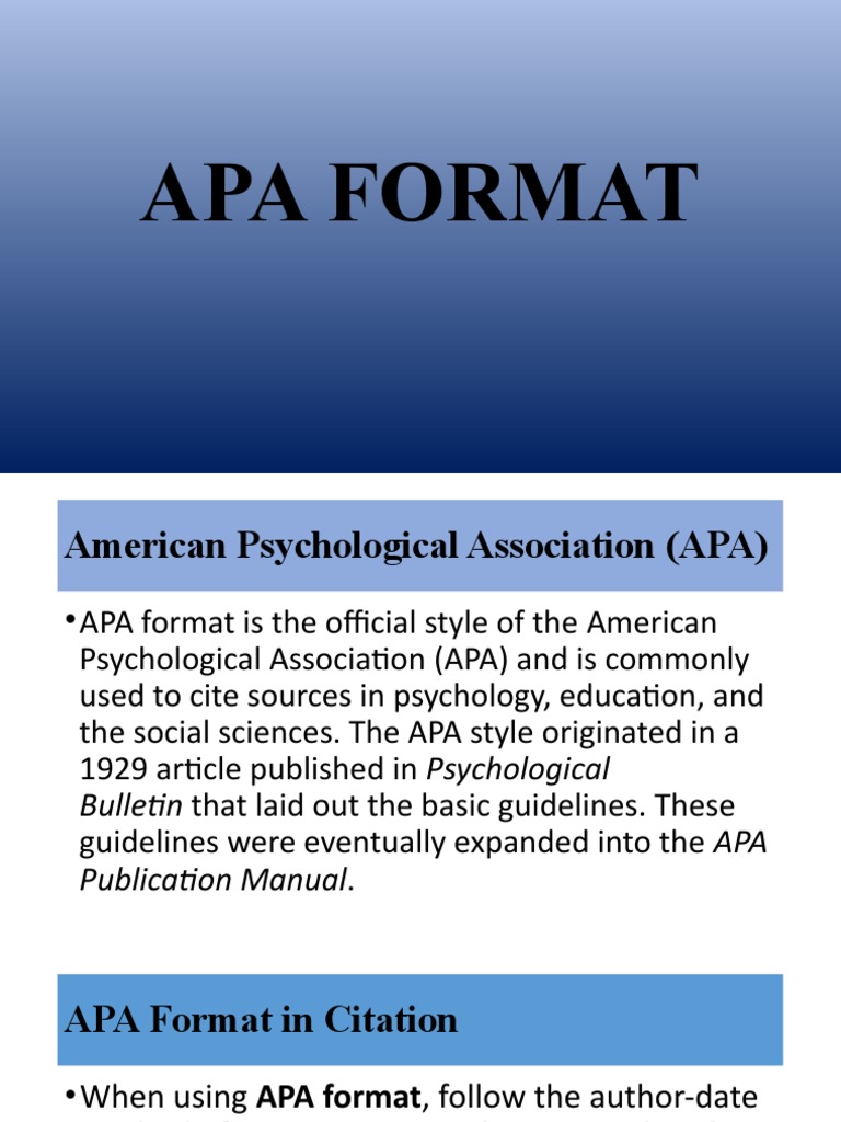 APA Format | PDF | Apa Style | Citation