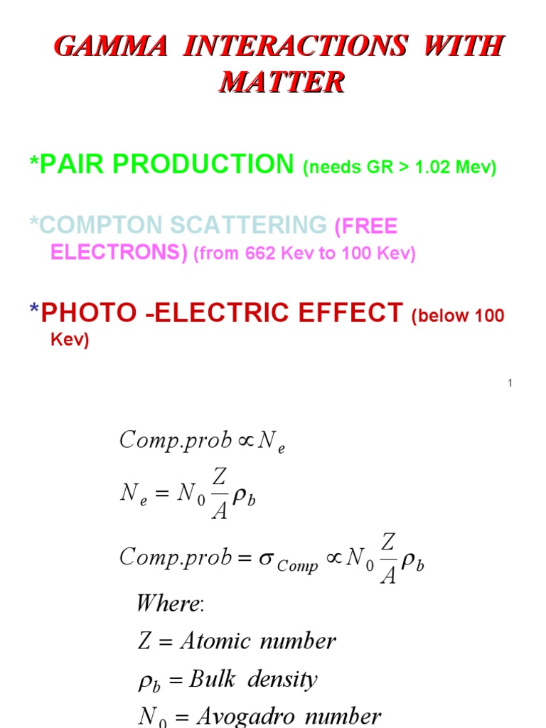 Gamma Interactions With Matter | PDF | Gamma Ray | Electronvolt