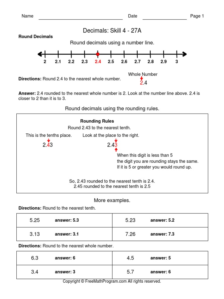 Decimals: Skill 4 - 27A | Download Free PDF | Numbers | Encodings
