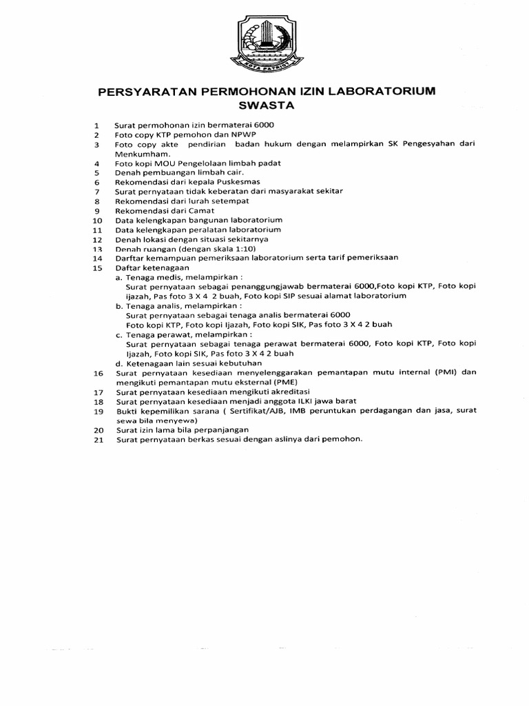 Izin - Laboratorium Sio | PDF