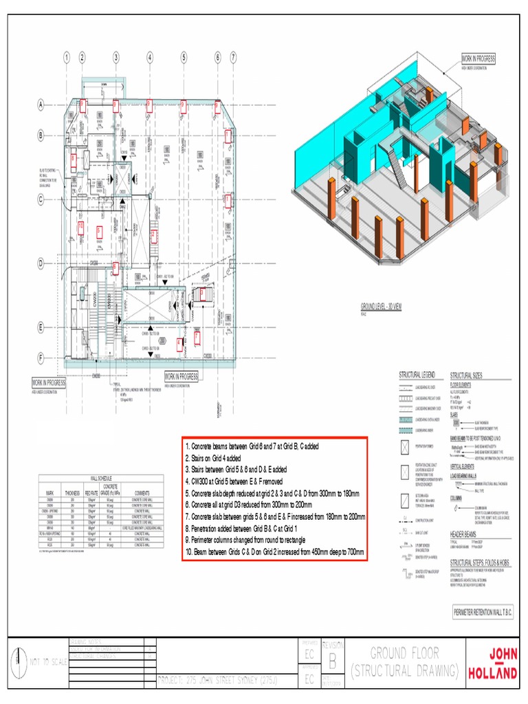 Ground Floor (Structural Drawing) : EC EC | PDF | Structural ...