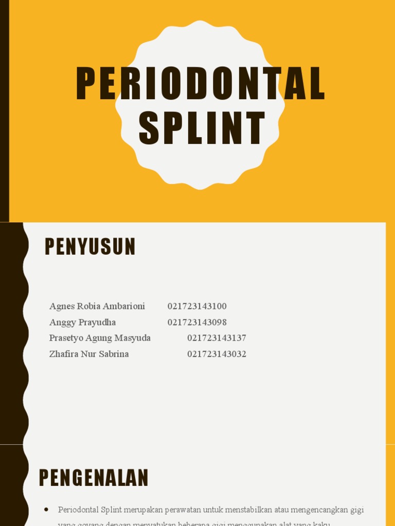 Klasifikasi dan Indikasi Periodontal Splint | PDF