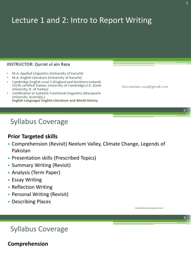 Introduction To Report Writing. | PDF | Essays | Cognition