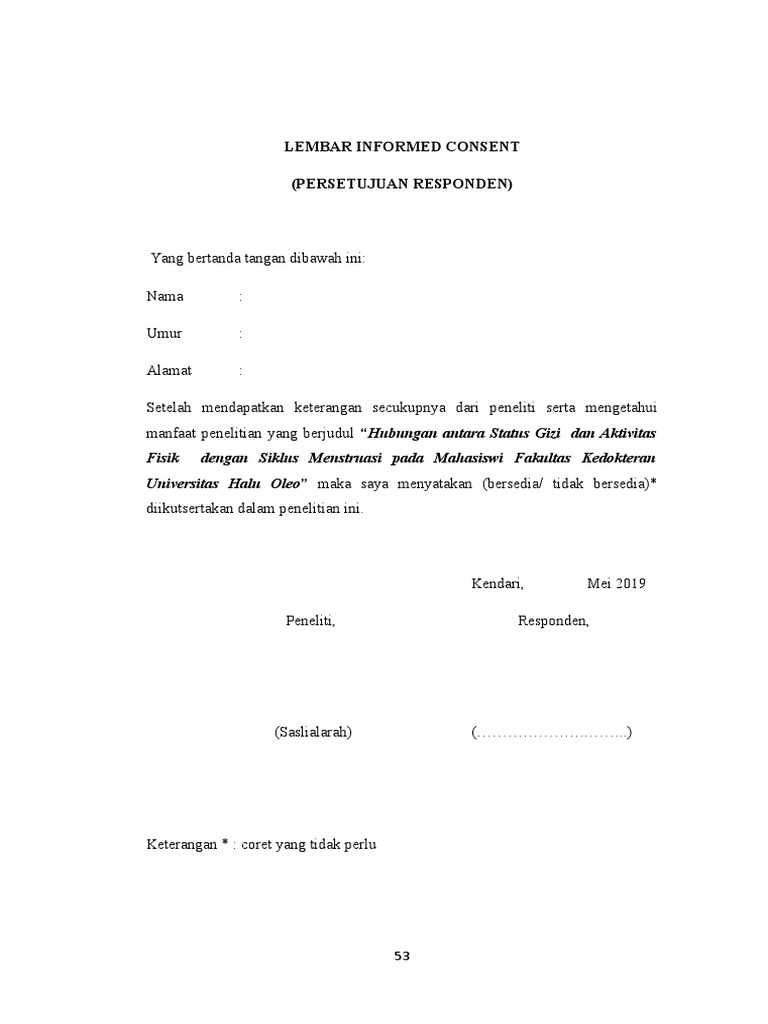 Lembar Informed Consent | PDF