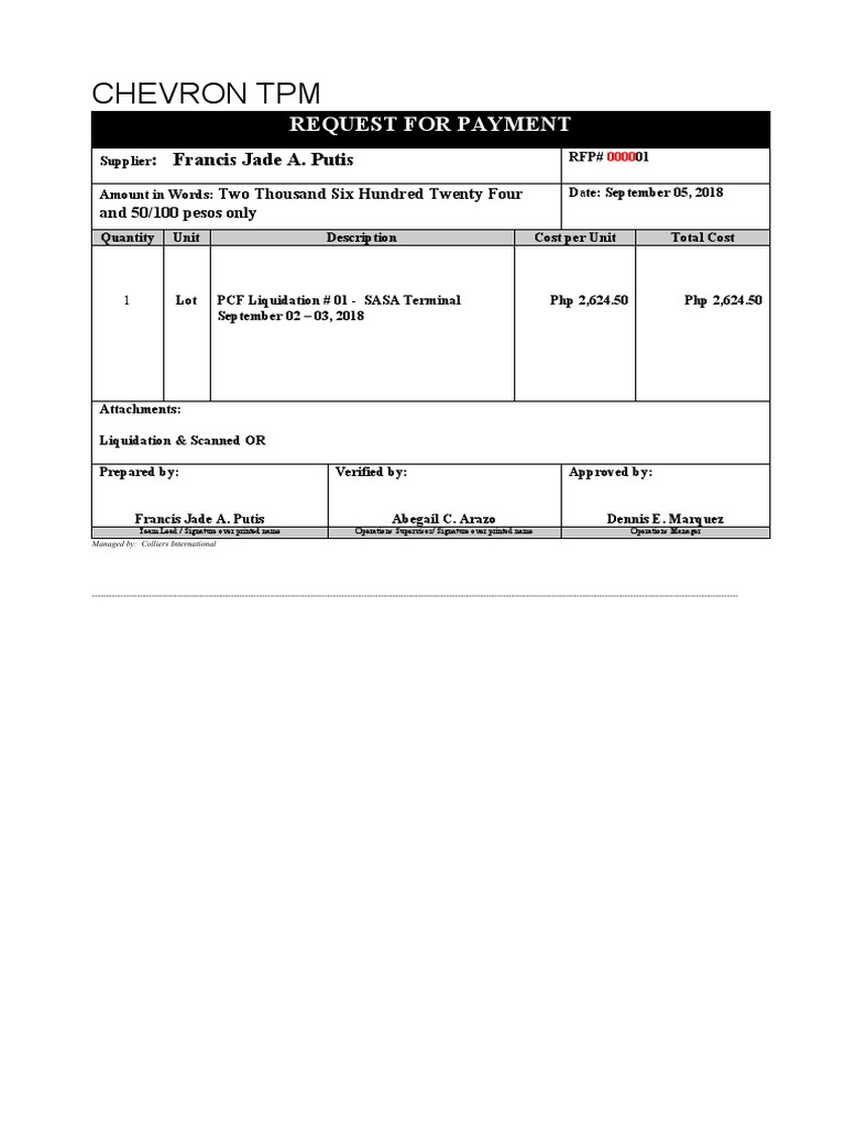 Request For Payment | PDF