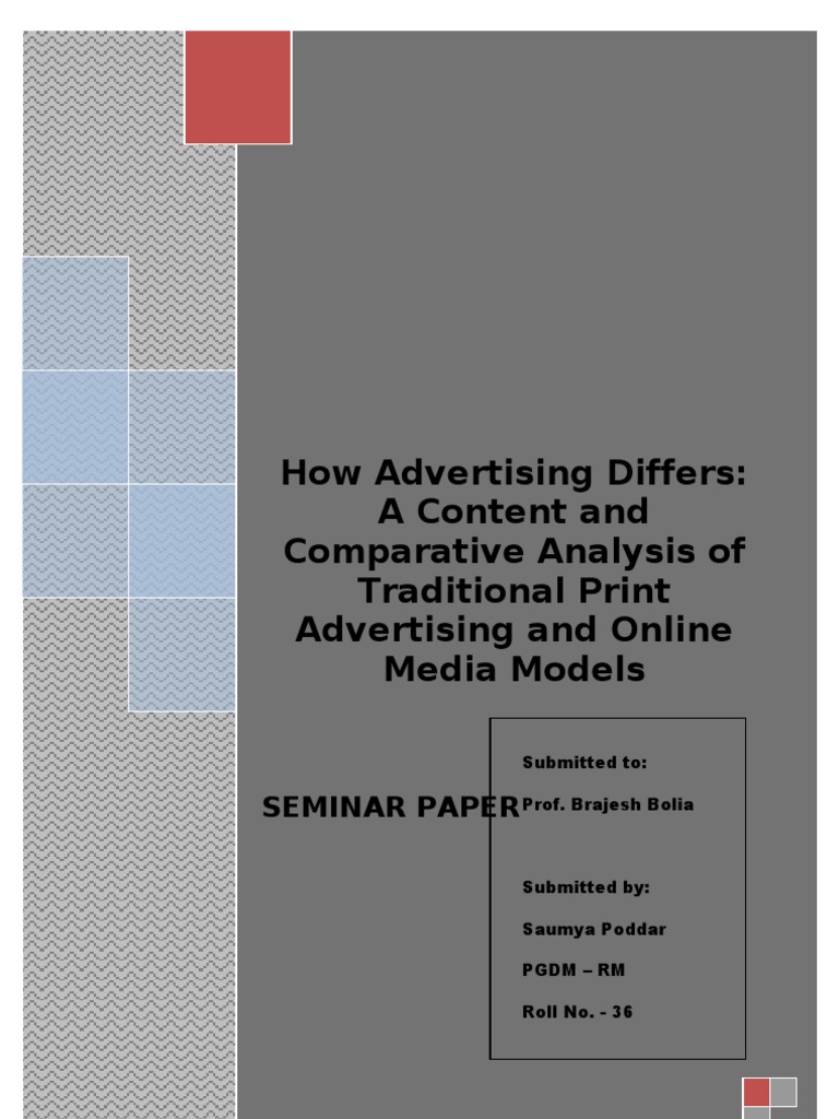 How Advertising Differs: A Content and Comparative Analysis of ...