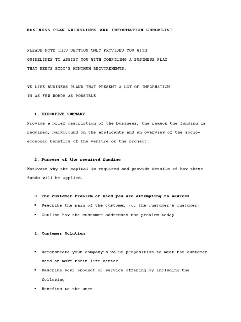 Business Plan Guidelines | PDF | Pricing | Economic Growth