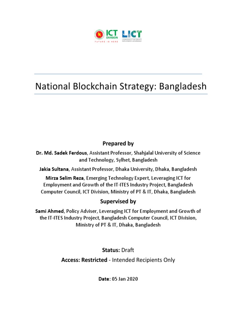 Bangladesh's National Blockchain Strategy | PDF | Goal | Bitcoin