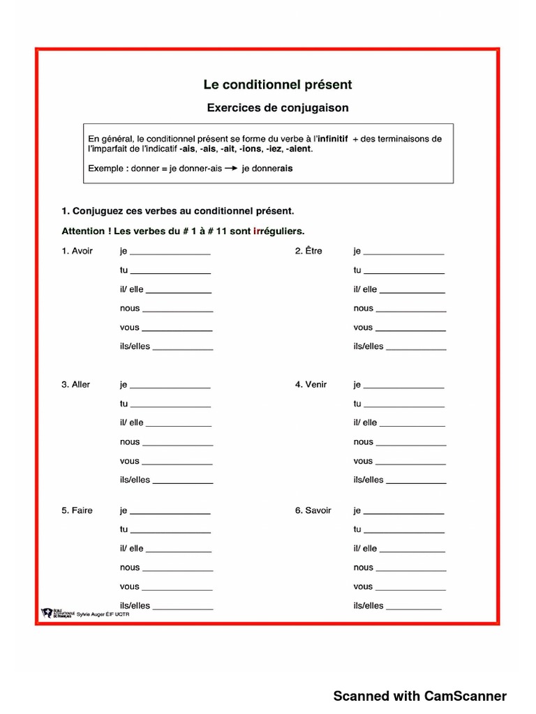 Le Conditionnel Present Exercices Et Cor - 20200323175353 PDF | PDF