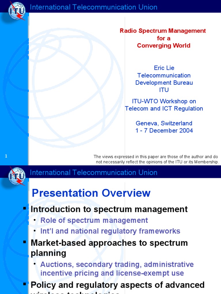 Radio Spectrum Management For A Converging World | PDF | Radio Spectrum ...
