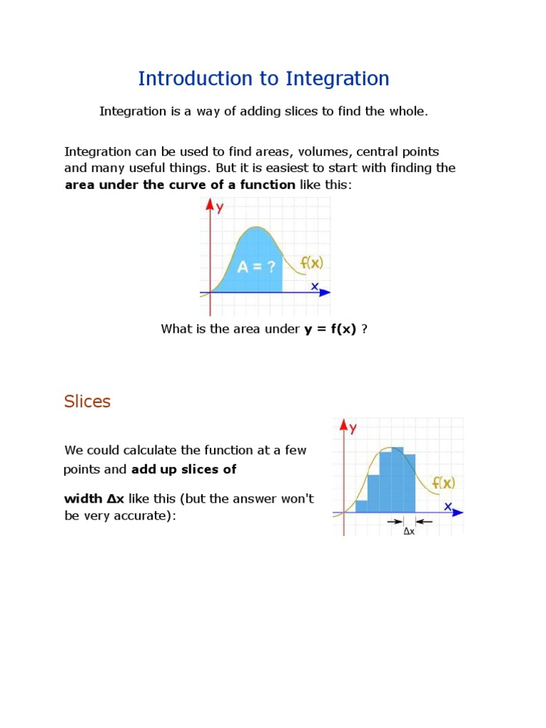 Introduction To Integration | PDF | Integral | Elementary Mathematics