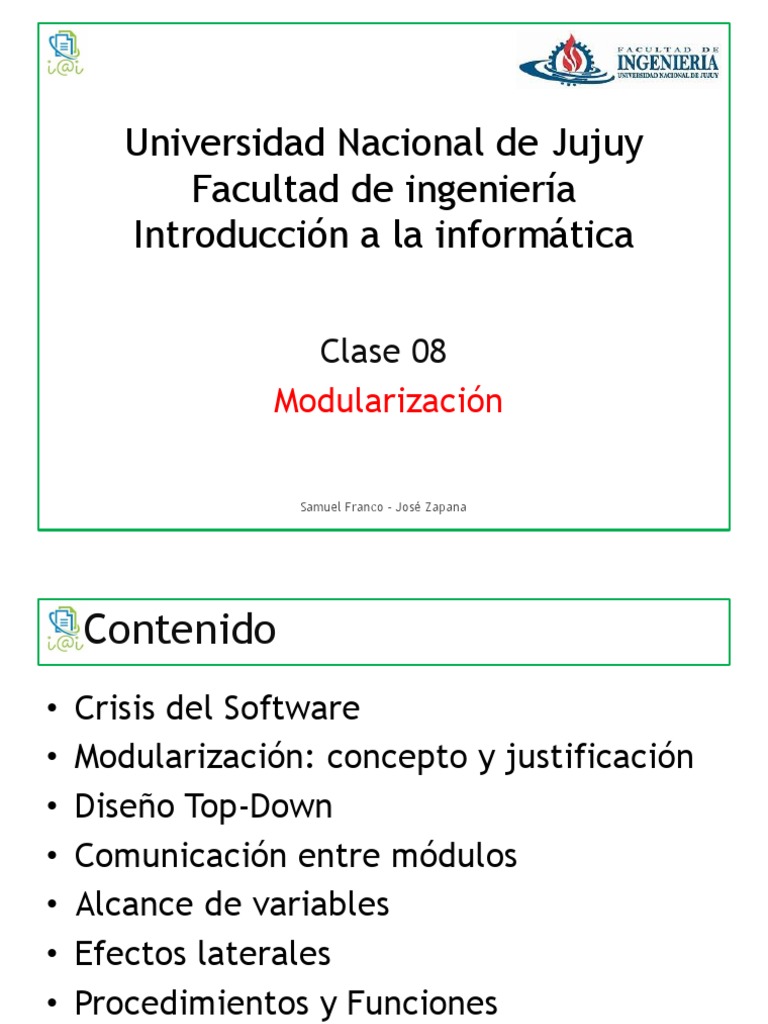 iiTE08 Modularización | PDF | Parámetro (programación de computadora ...