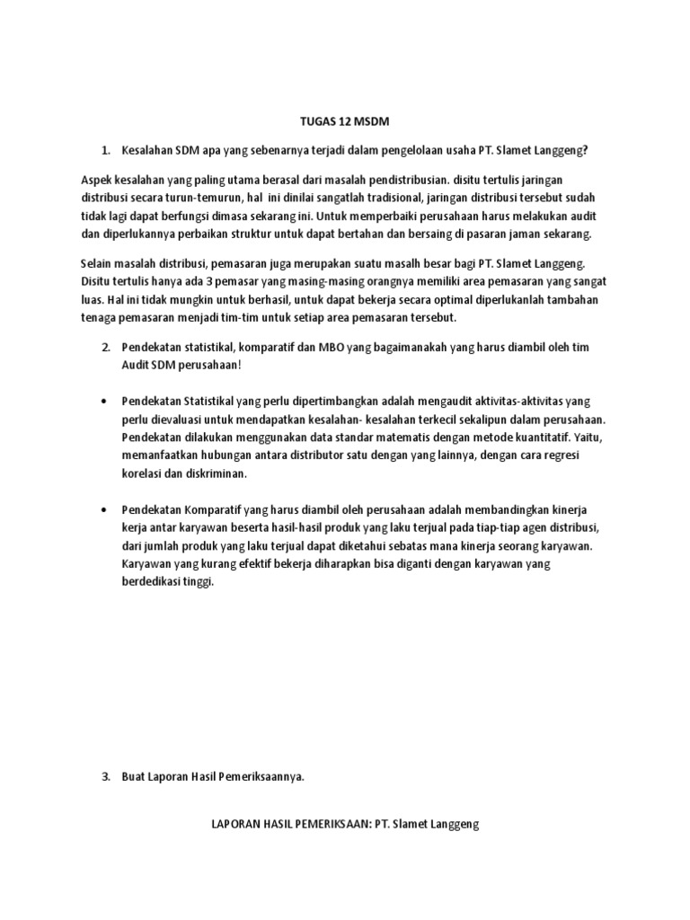 Tugas 12 MSDM | PDF