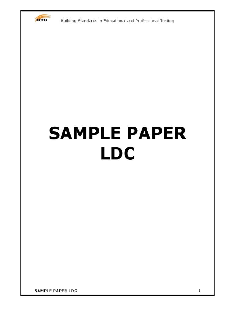 Sample Paper LDC: Building Standards in Educational and Professional ...