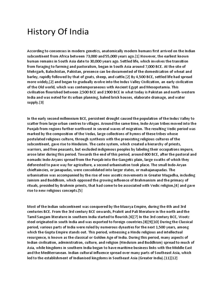 History of India | PDF | Asia | South Asia