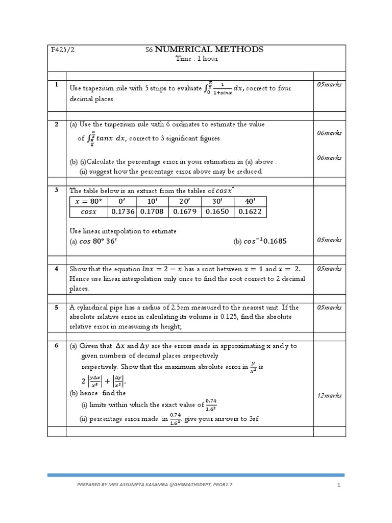 Numerical Methods m2 | PDF