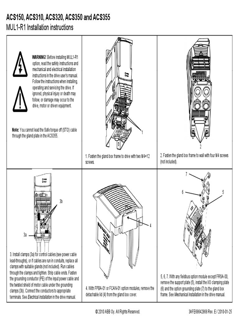 MUL1-R1 Installation Instructions: ACS150, ACS310, ACS320, ACS350 and ...