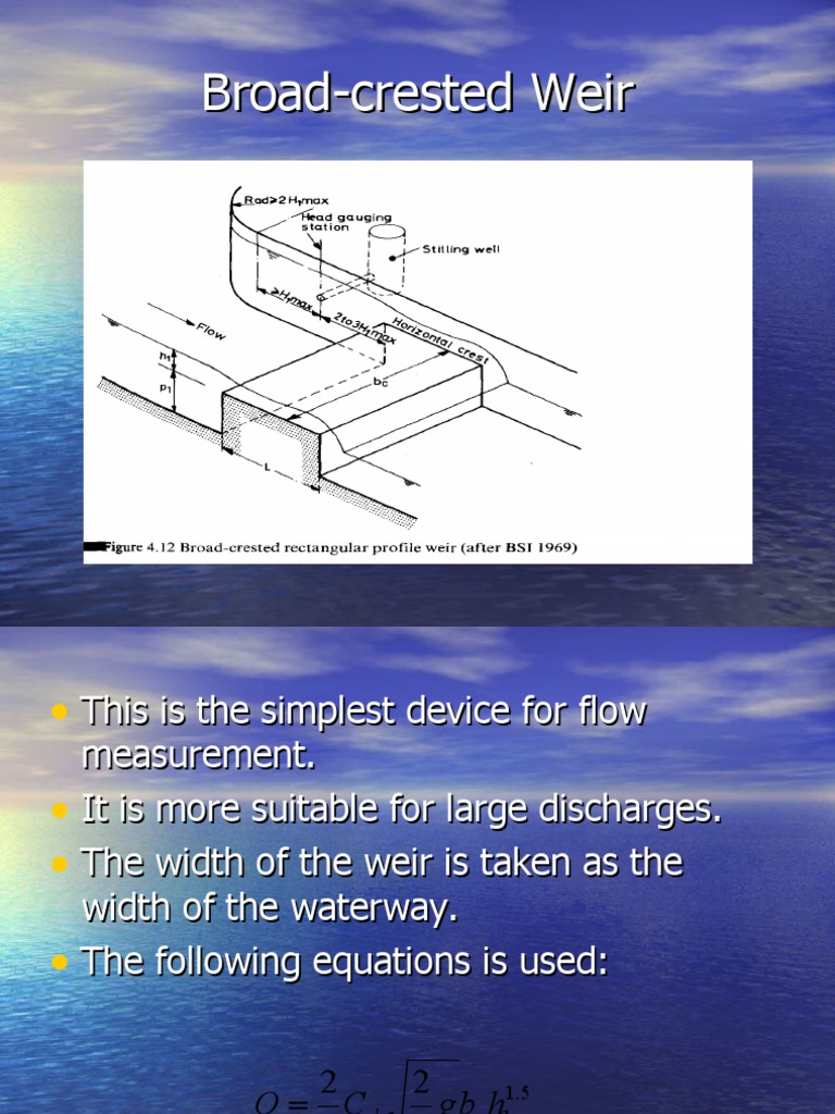 Broad Crested Weir and Ogee Type Weir | PDF