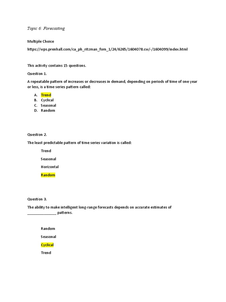 Forecasting Topic 6 | PDF | Forecasting | Applied Mathematics