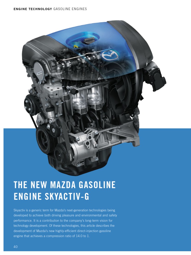The New Mazda Gasoline Engine Skyactiv-G | PDF | Engines | Internal ...