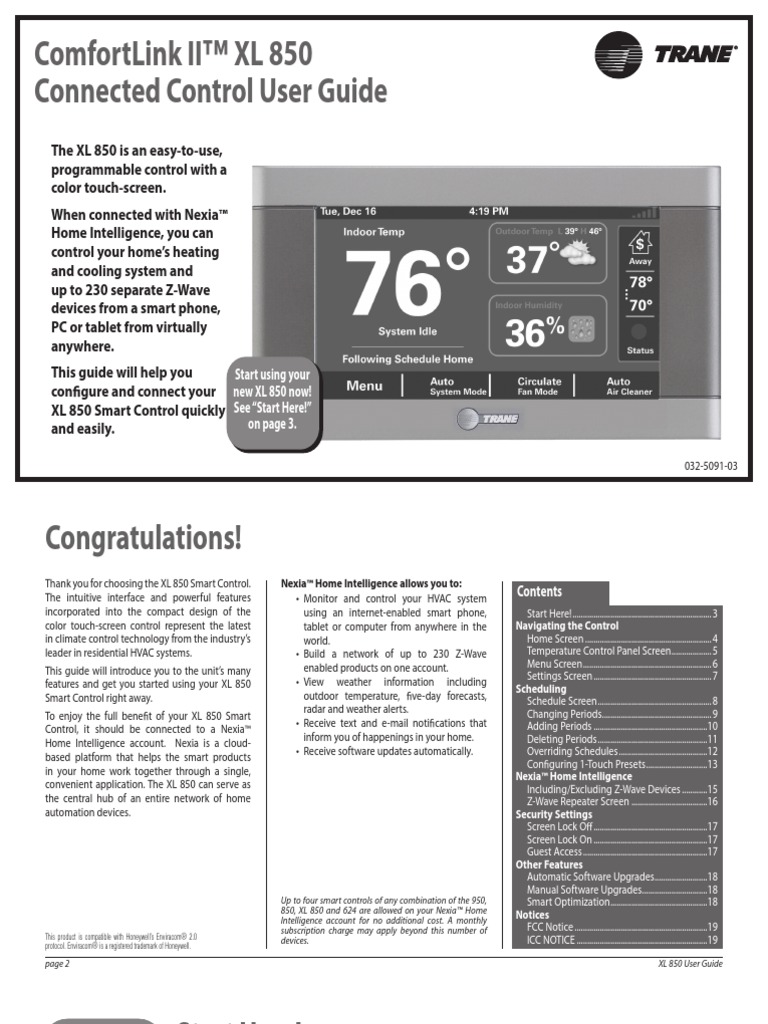 XL 850 Smart Control User Guide | PDF | Touchscreen | Computer Network