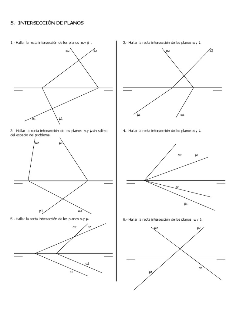 Diédrico, Ejercicio Intersecciones | PDF | Geometria clasica | Ciencia computacional