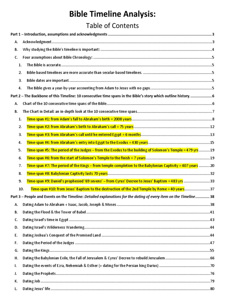 The Bible Timeline Analysis | PDF | The Exodus | Prophecy
