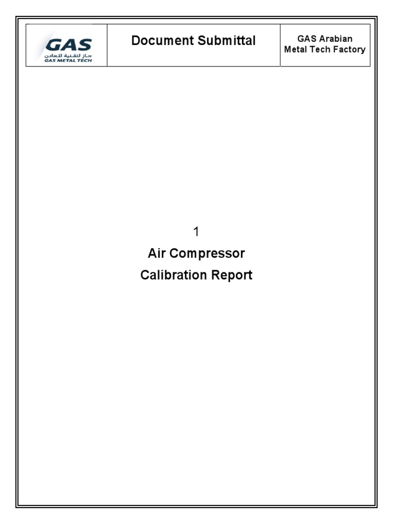 Air Compressor and Receiver | PDF | Valve | Calibration