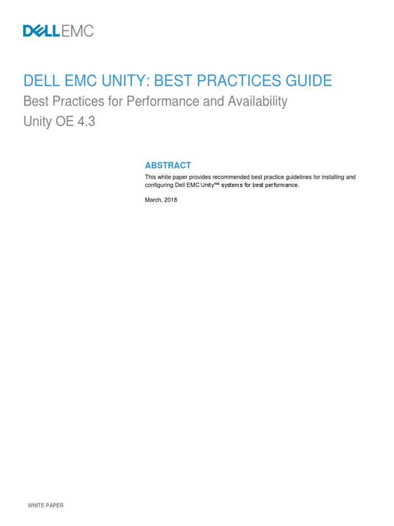 h15093 Dell Emc Unity Best Practices Guide | PDF | Computer Data Storage | Solid State Drive