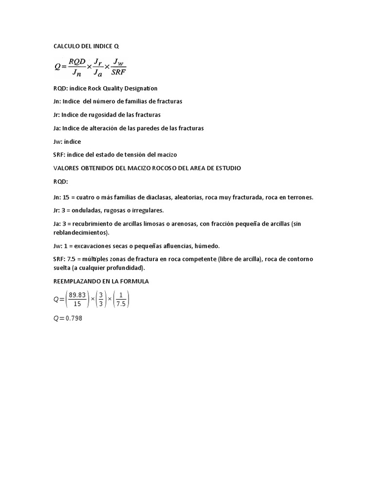Calculo Del Indice Q | PDF