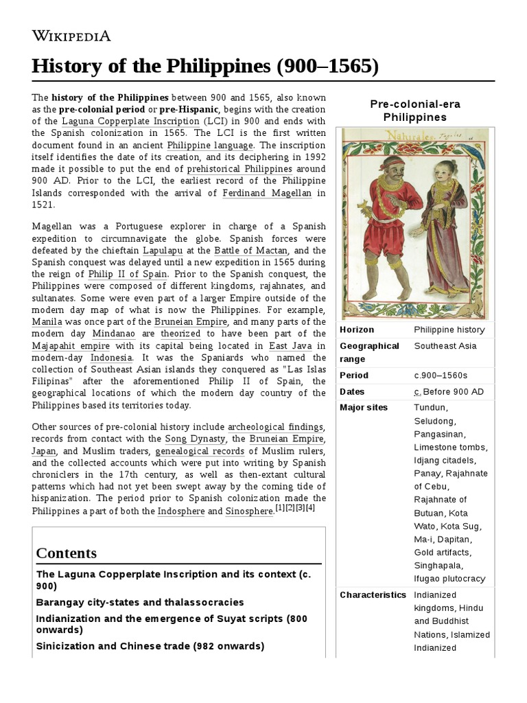 History of The Philippines (900-1565) : Pre-Colonial-Era Philippines ...