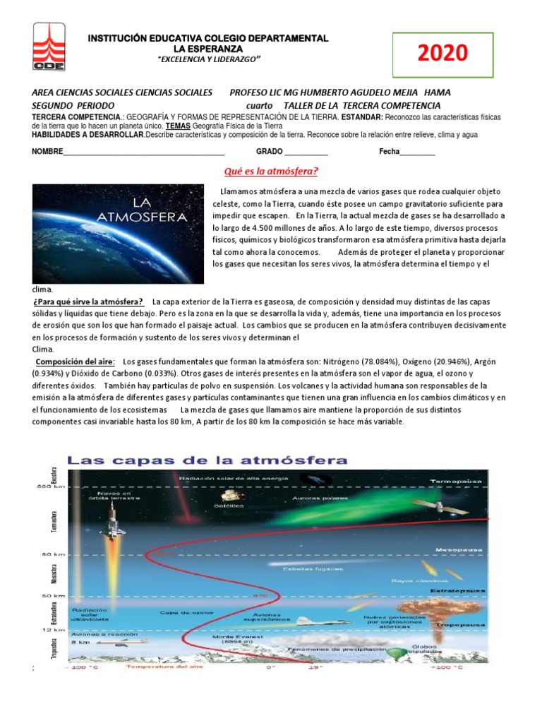 Guia 5 La Atmosfera | PDF | Atmósfera de tierra | Clima