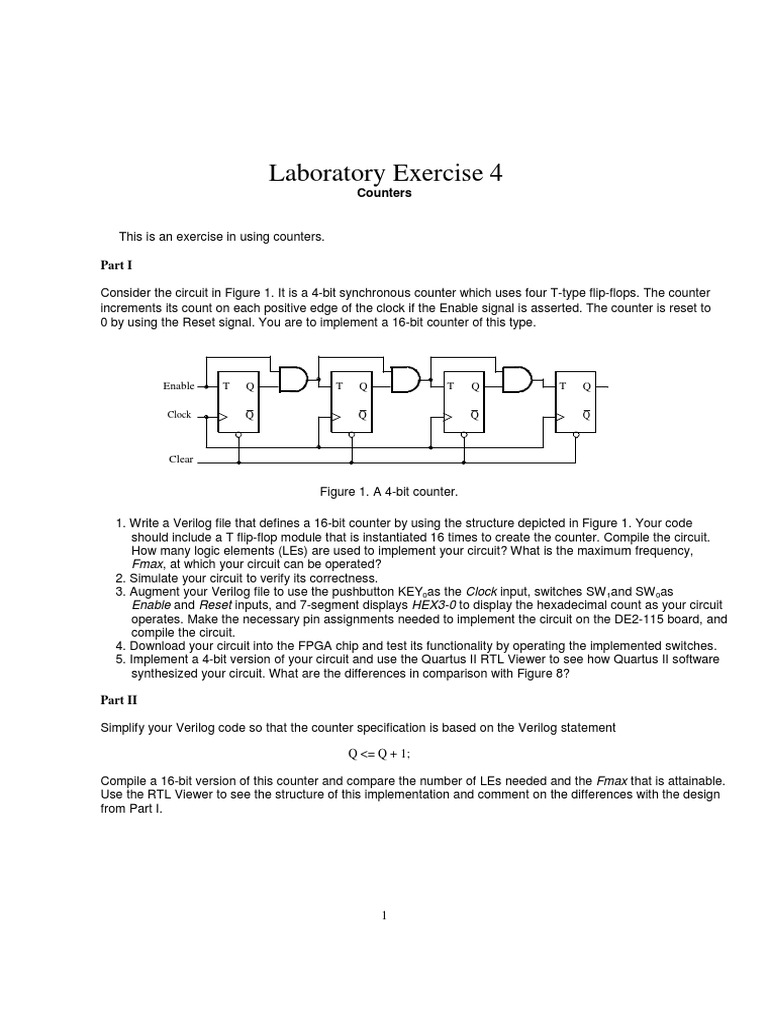 Laboratory Exercise 4: Counters | PDF | Electronics | Digital Electronics