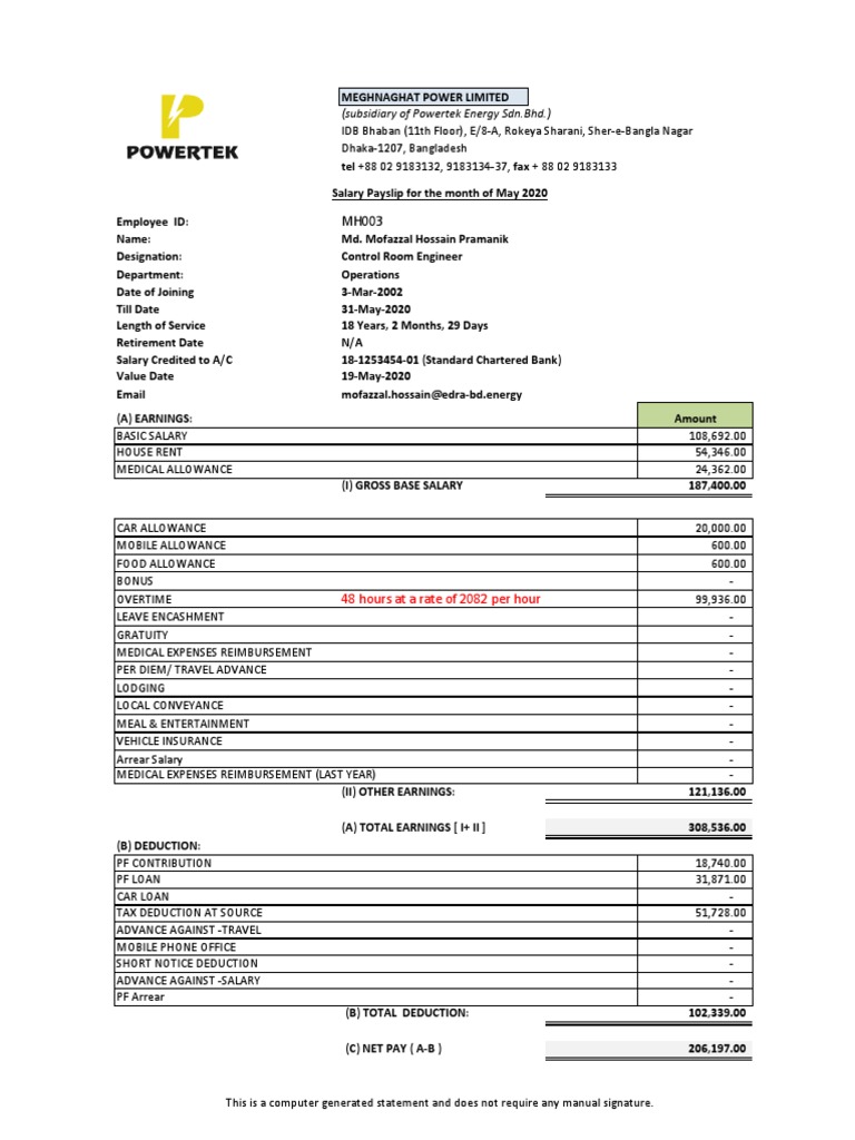 MH003-Md. Mofazzal Hossain Pramanik-Payslip - May 2020 PDF | PDF | Per ... MH003-Md. Mofazzal Hossain Pramanik-Payslip - May 2020 PDF | PDF | Per ...