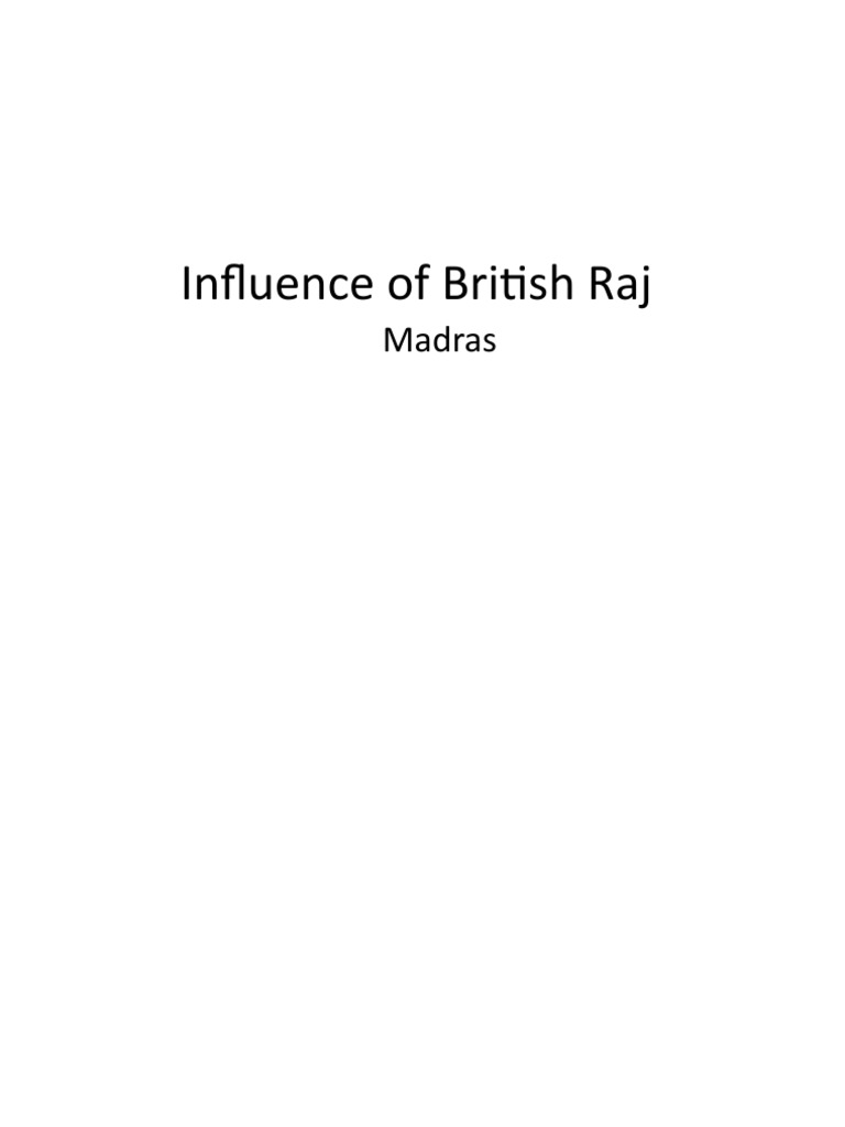 Influence of British Raj: Madras | PDF
