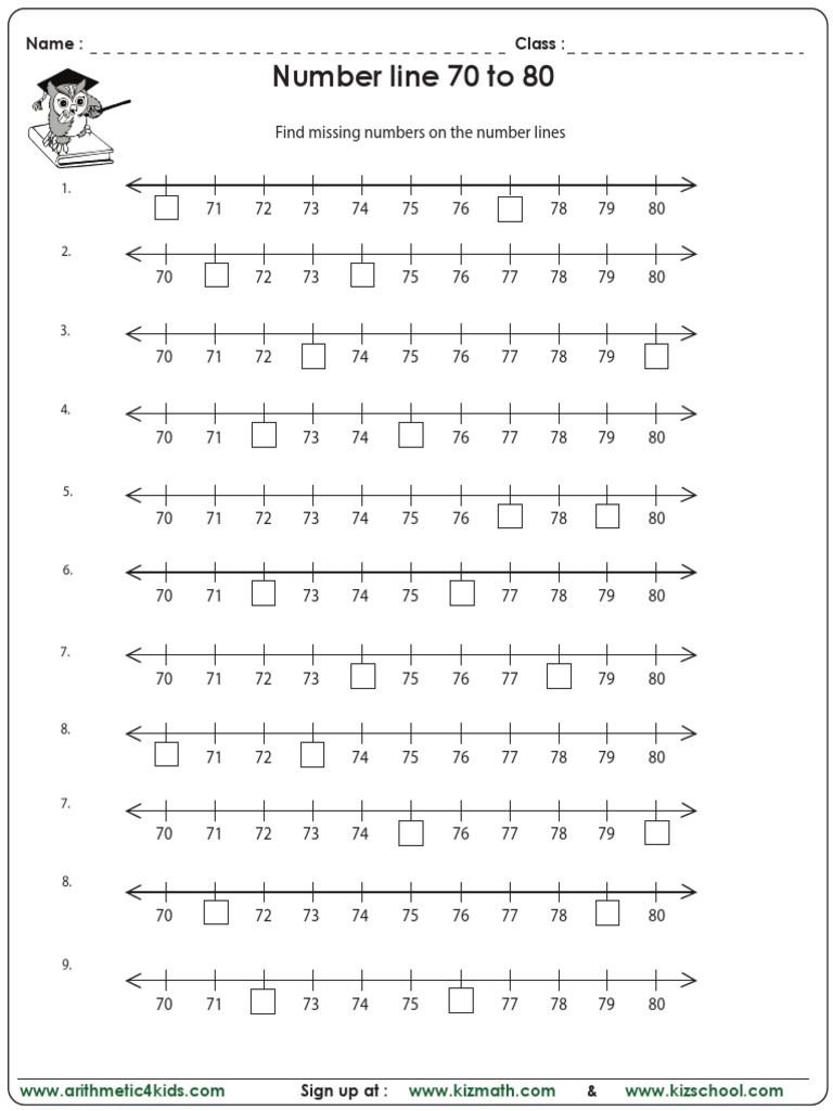 Number Line 70 To 80 | PDF