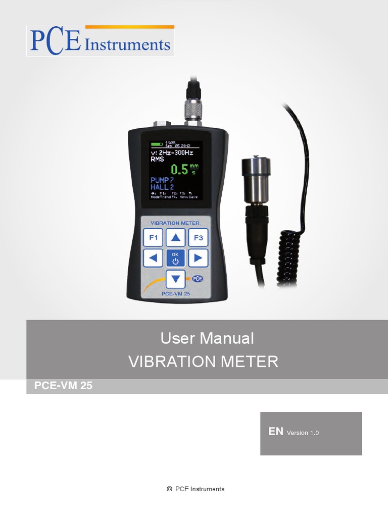 Manual Vibration Meter Pce VM 25 PDF | PDF | Frequency | Hertz