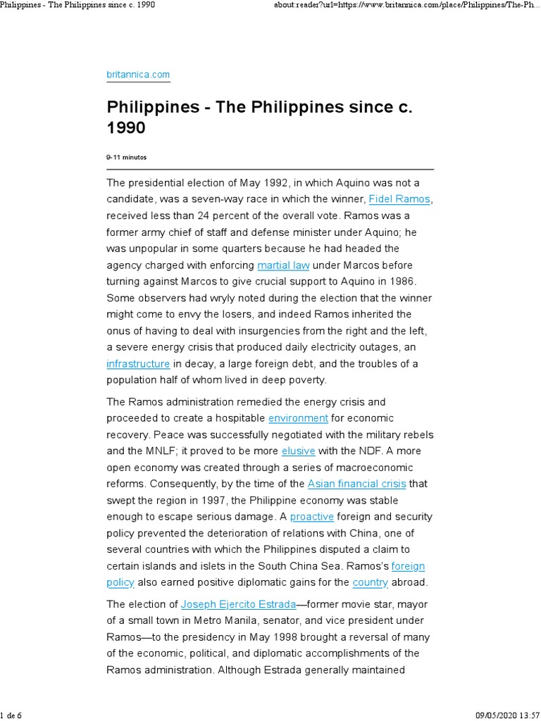 Philippines - The Philippines Since C. 1990 | PDF | Rodrigo Duterte ...