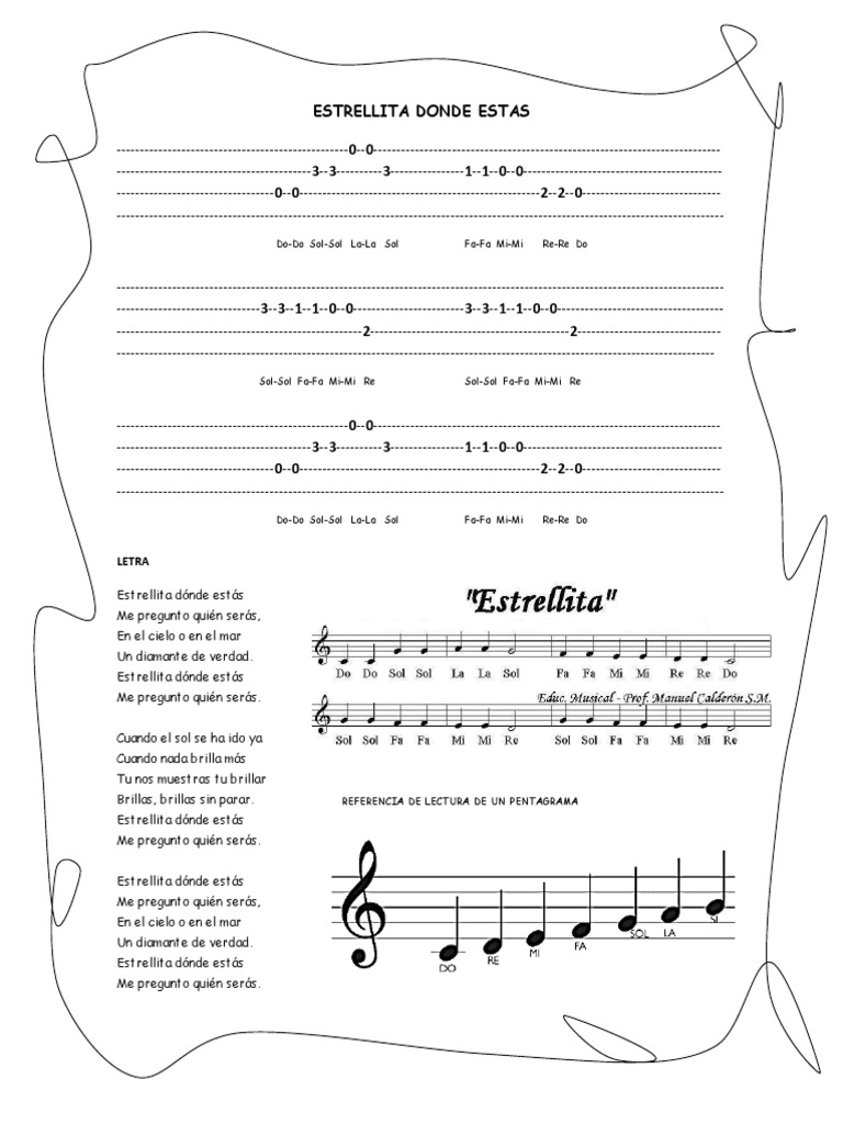Estrellita, dónde estás: Notas y letra | PDF | Informática | Tecnología