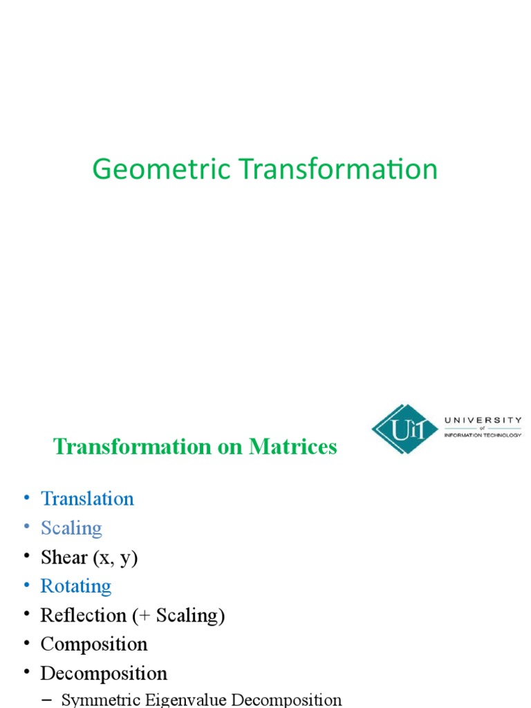 Chapter 3 Geometric Objects and Transformations | PDF | Matrix ...