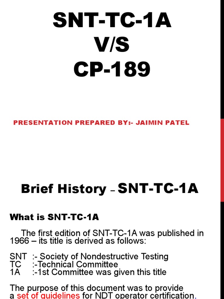 SNT-TC-1A Vs cp-189 | PDF | Nondestructive Testing | Test (Assessment)